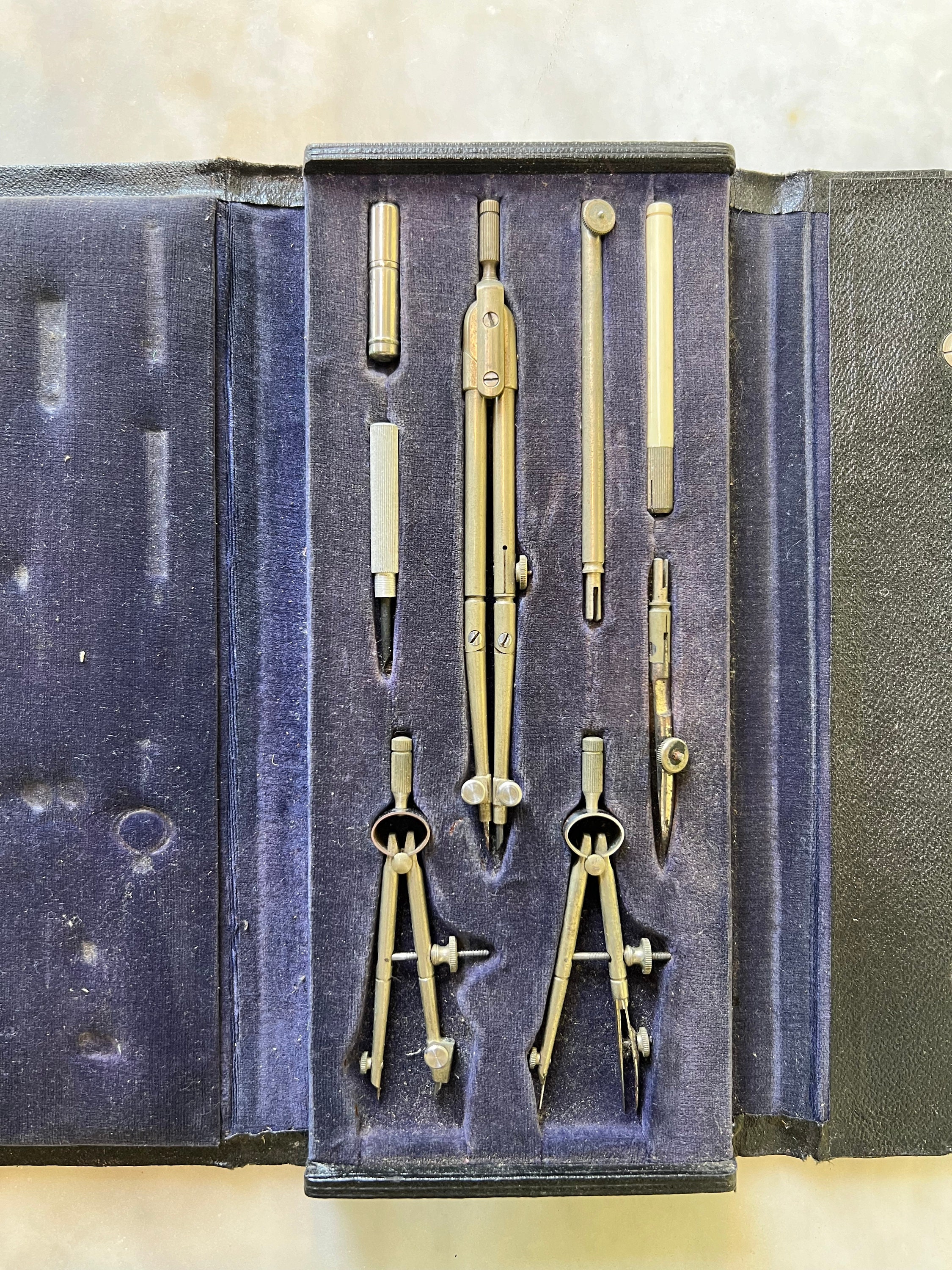 Vintage Geometry and Technical Drawing Set in Original Leather Case - Etsy