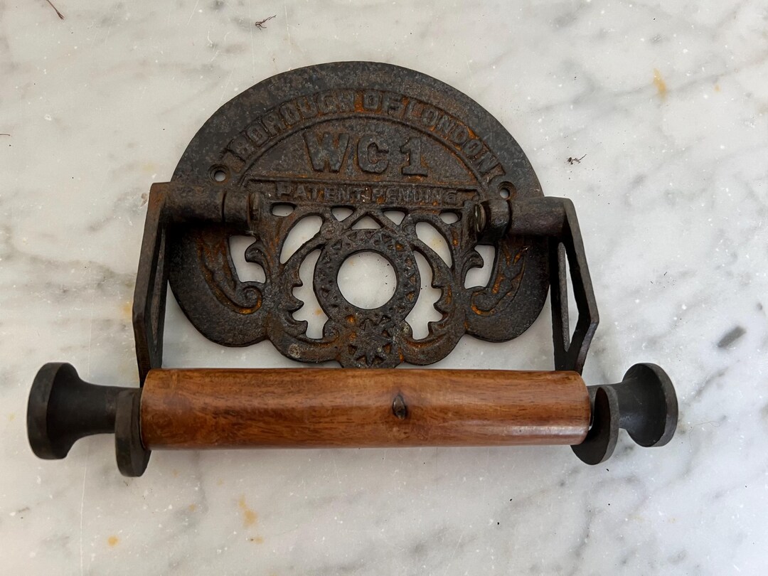 Vintage Cast Iron Toilet Roll Holder - Etsy