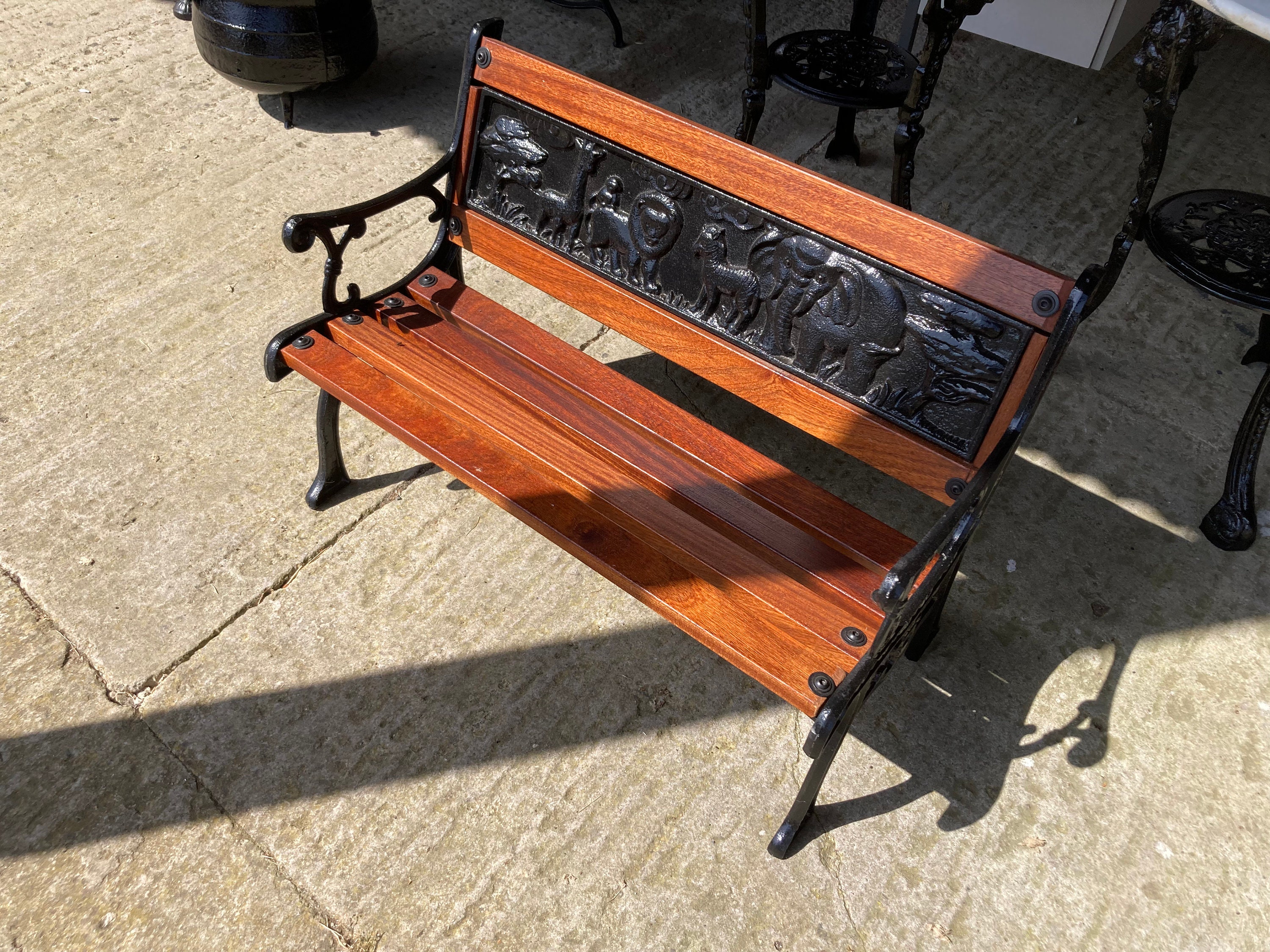 Antique Children's 'safari Animals' Themed Hand Painted Cast Iron ...