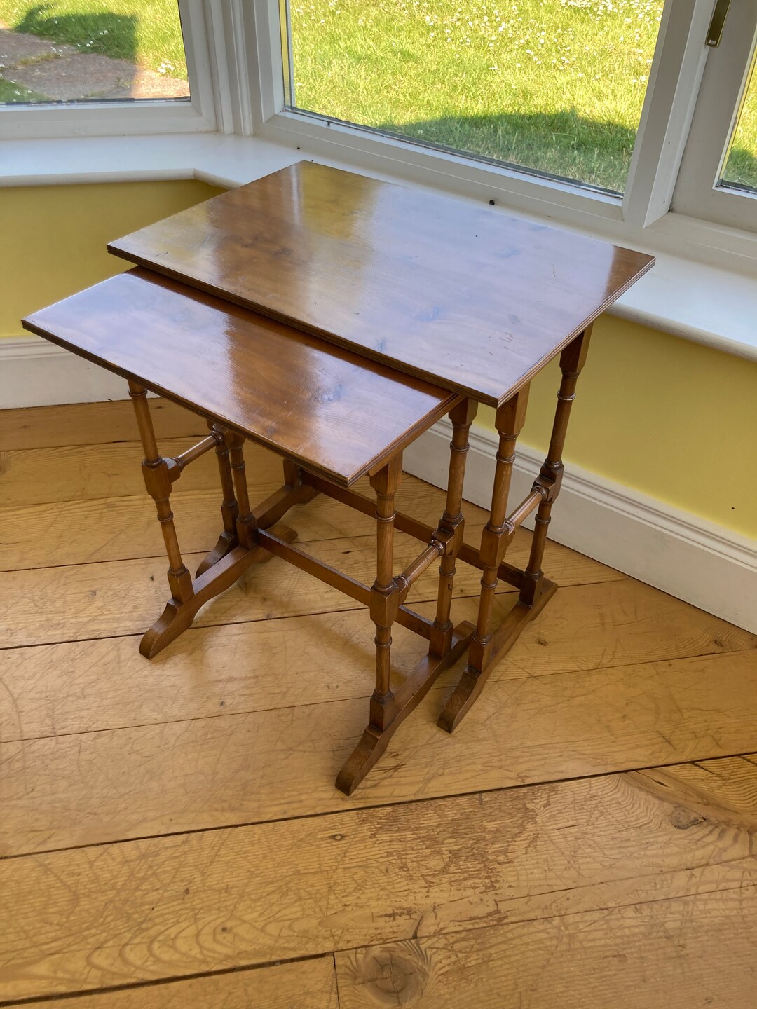 Pair of Walnut Occasional Nest Tables - Etsy