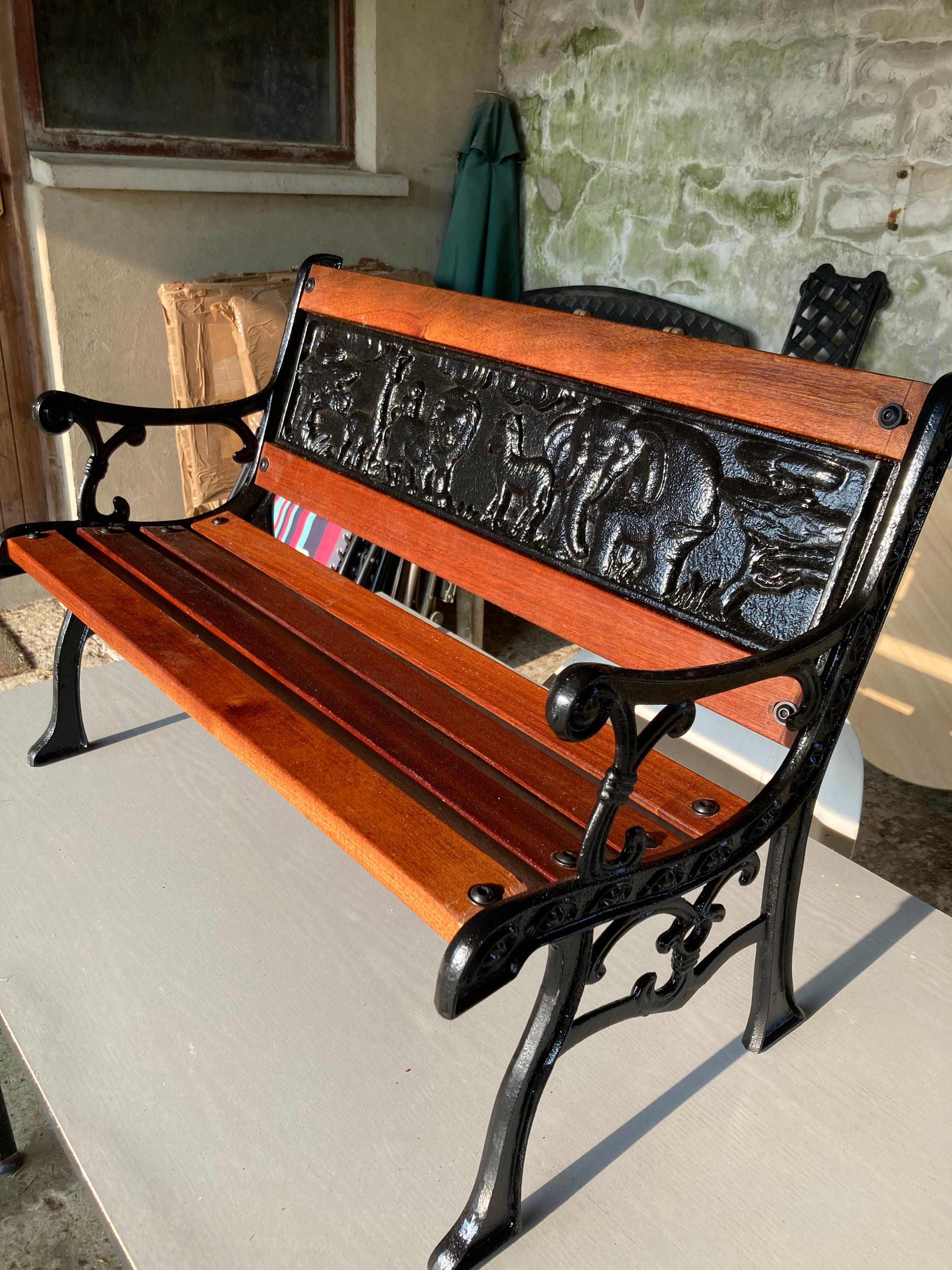 Antique Children's 'safari Animals' Themed Hand Painted Cast Iron ...