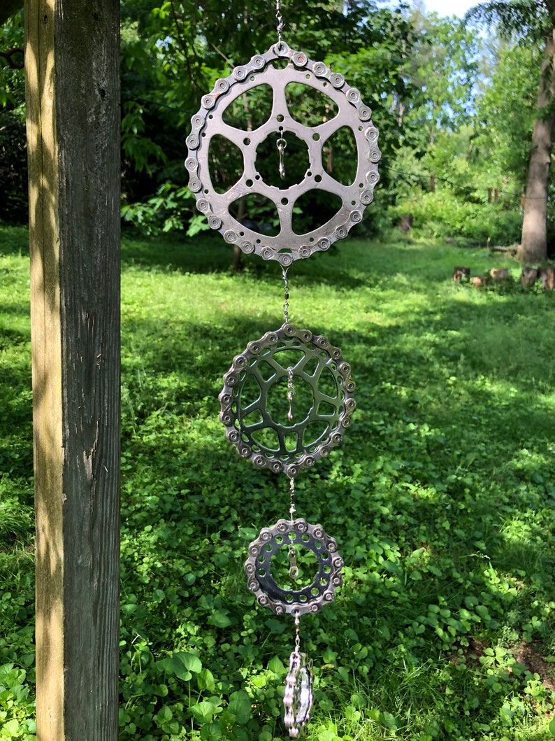 Upcycled Bike Gears and Chain Mobile Indoor/outdoor, Wall, Garden ...