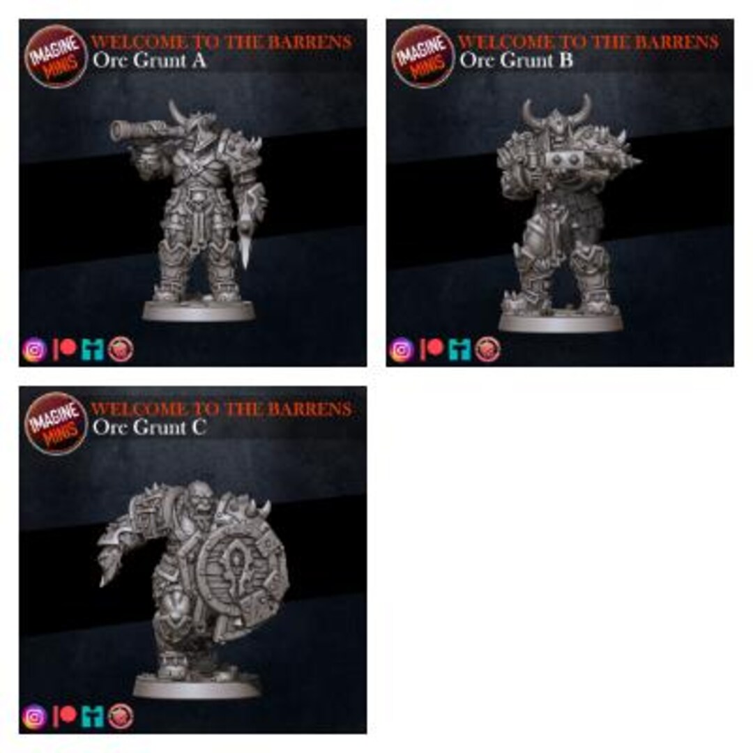 Male Orc Grunt Guard Warrior Aos War Games Role Playing Dungeons and ...
