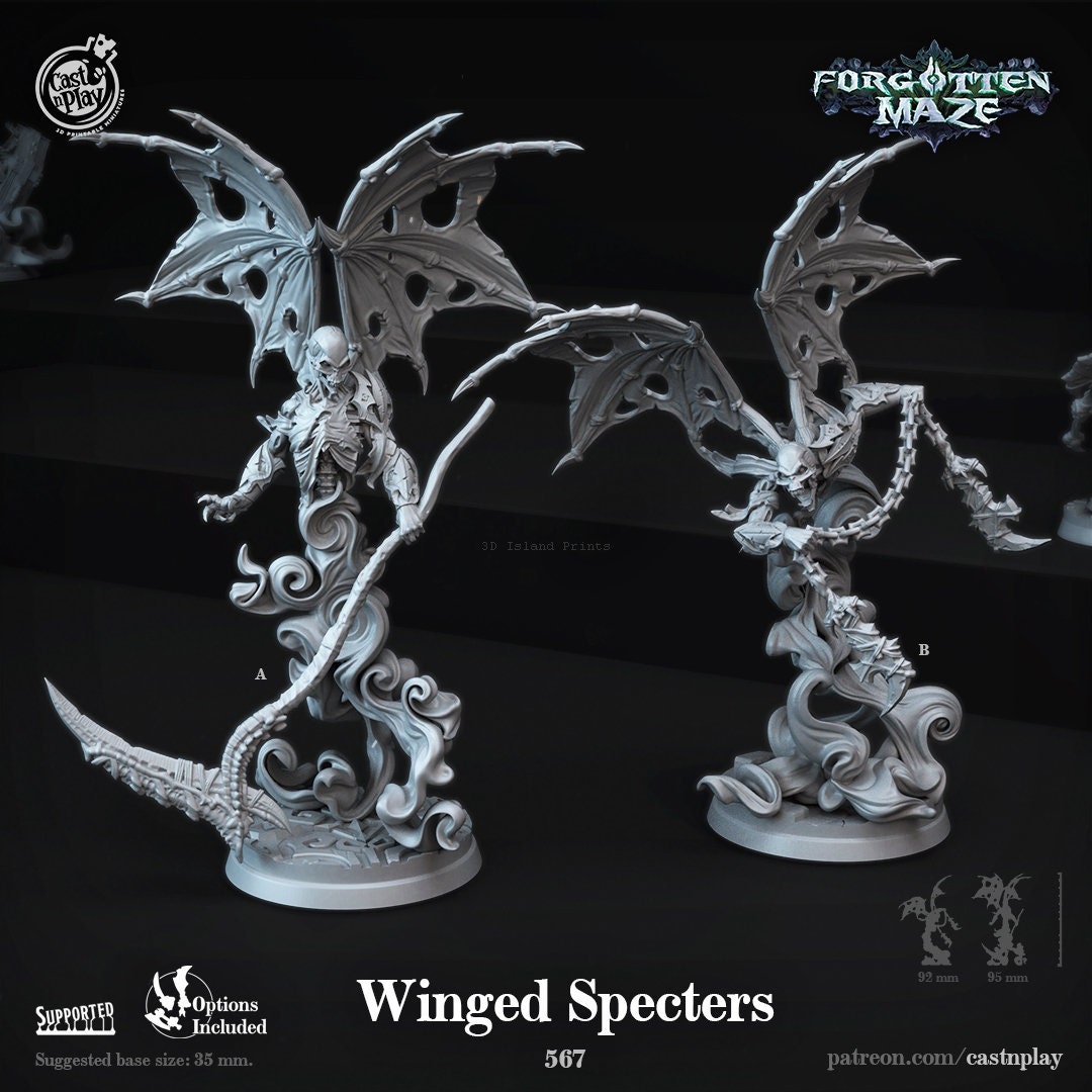 Dungeon Winged Specters Ghosts Aos War Games Role Playing - Etsy