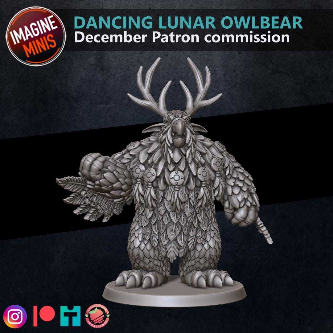 Dancing Lunar Owlbear Druid Form Wild Shape Aos War Games Role Playing ...
