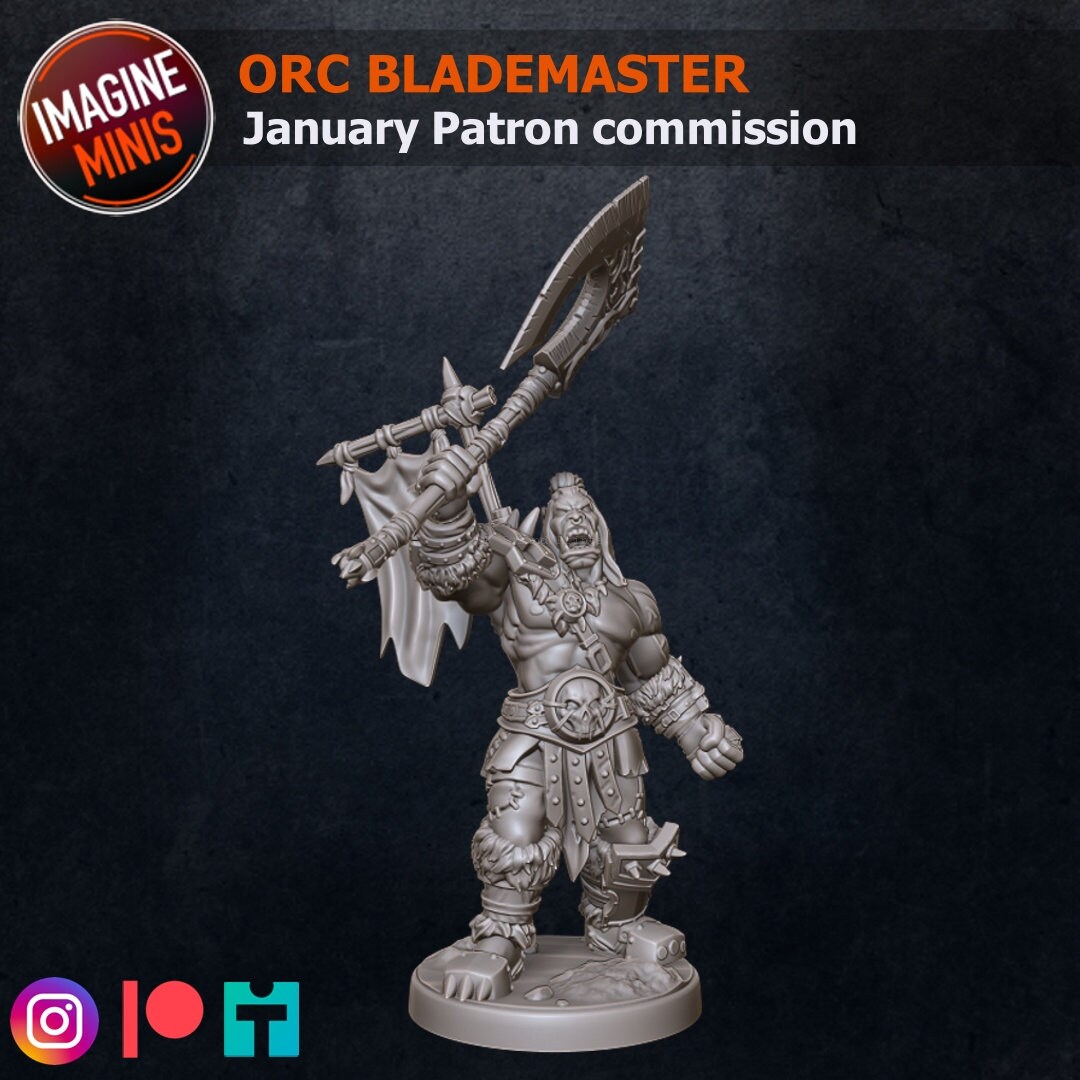 Orc Blademaster Aos War Games Role Playing Dungeons and Dragons Proxy Descent Tabletop RPG ...