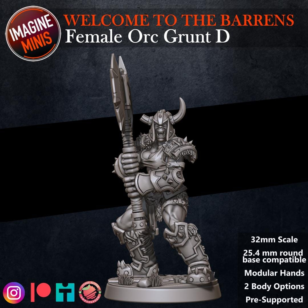 Female Orc Grunt D Guard Warrior Aos War Games Role Playing Dungeons ...
