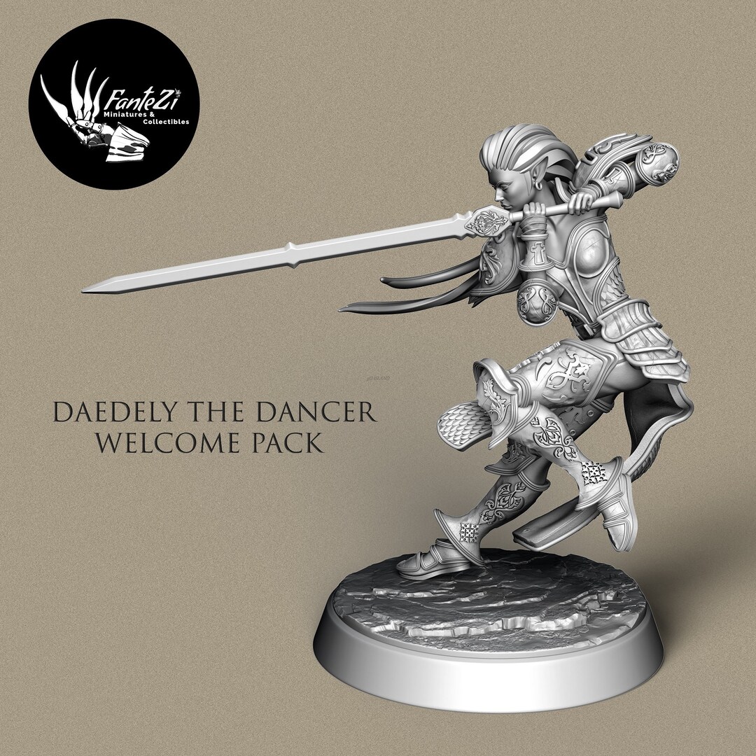 Elf Bard Daedely the Dancer Fight Fantasy Miniature Aos War - Etsy