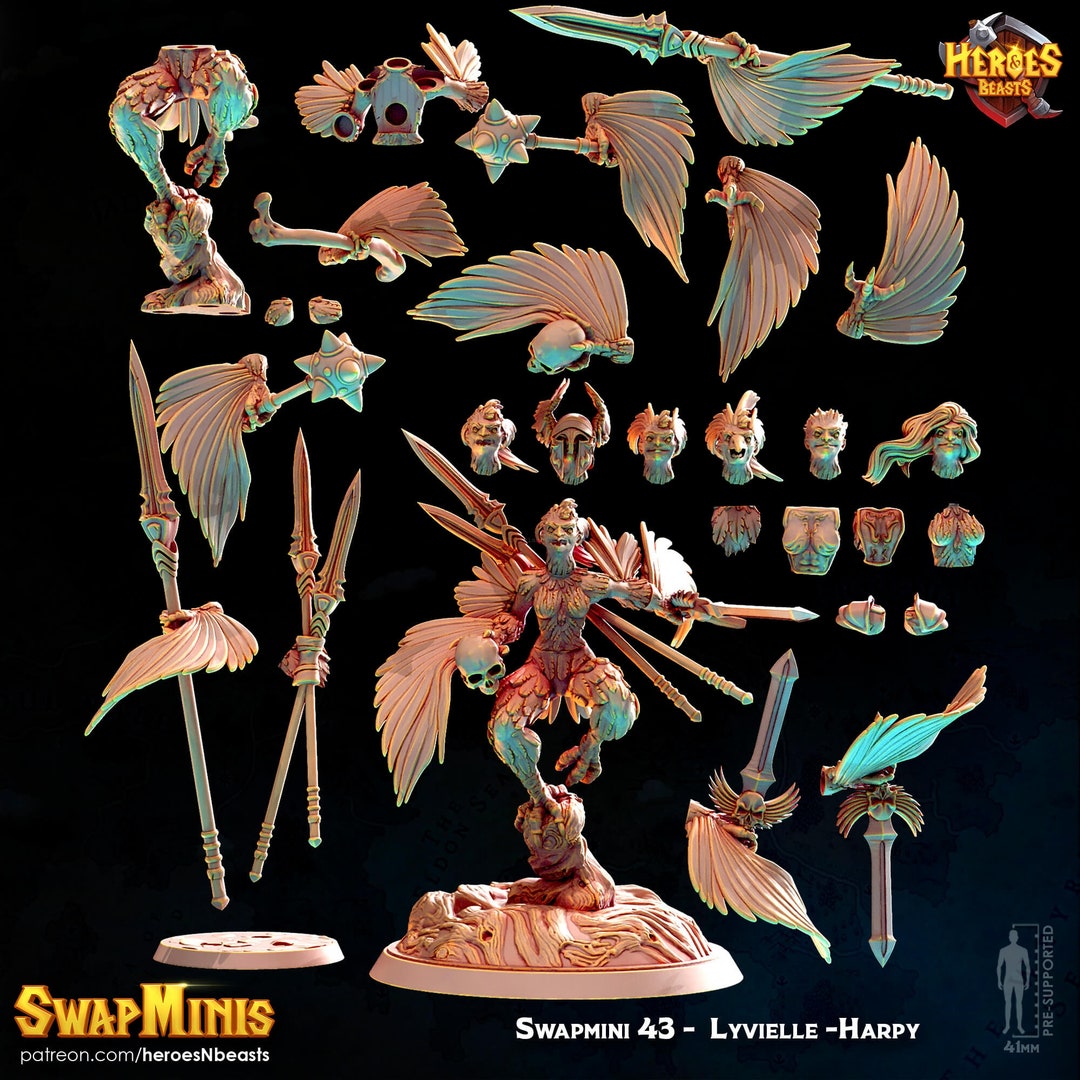 Lyvielle Harpy Aos War Games Role Playing Dungeons and Dragons Proxy ...