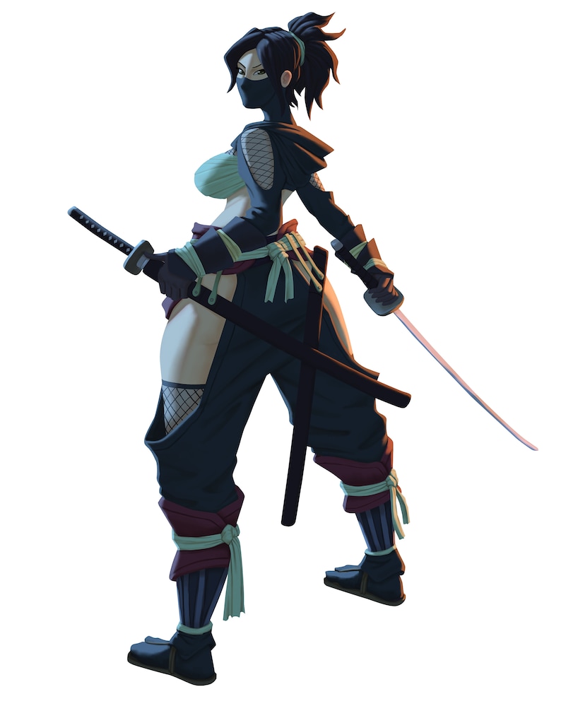 Female Ninja Kunoichi Pinup Aos War Games Rol Dungeons and - Etsy