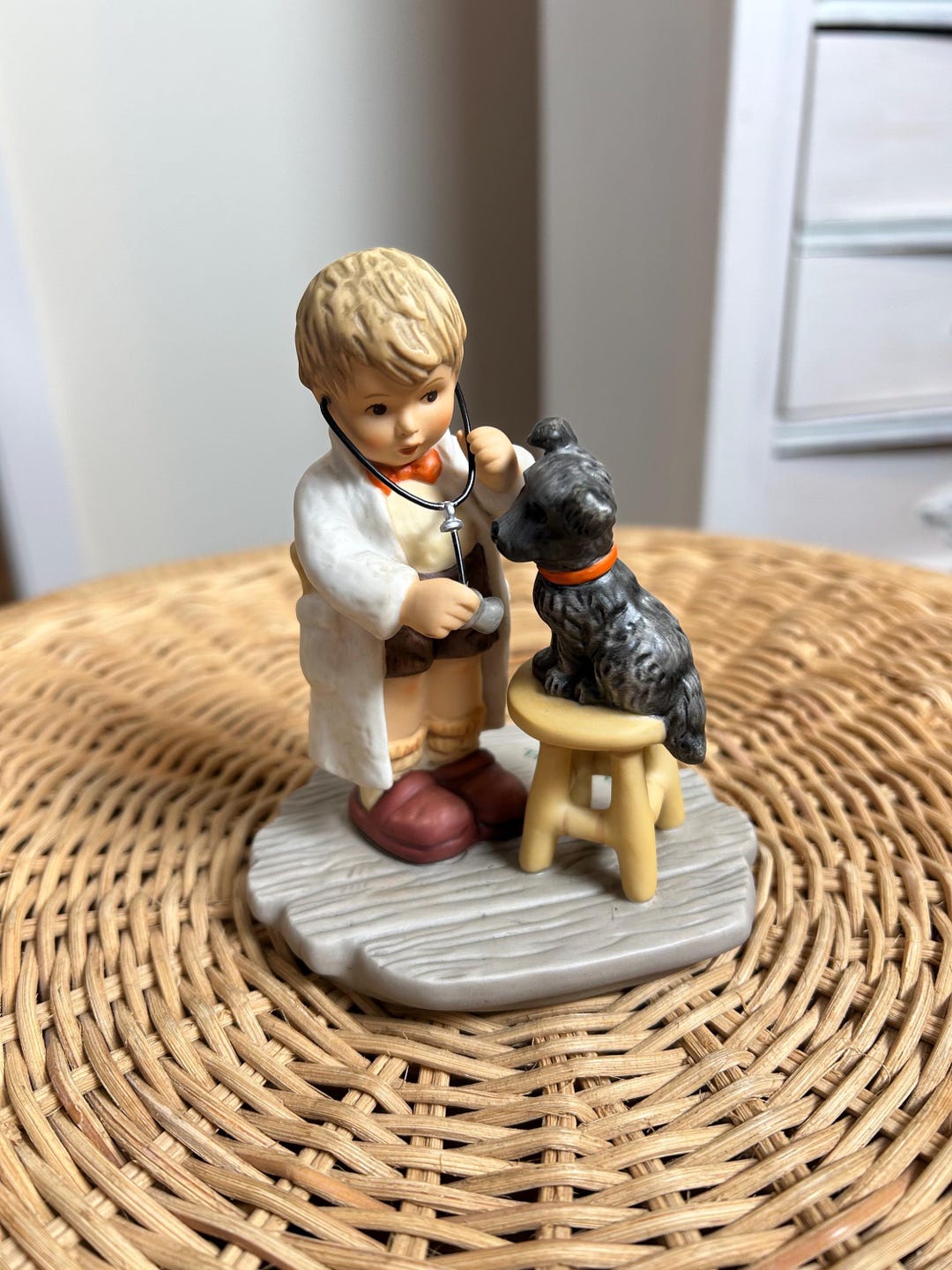 Vintage 1996 Berta Hummel Goebel “the Doctor’s In” Boy and Black Dog ...