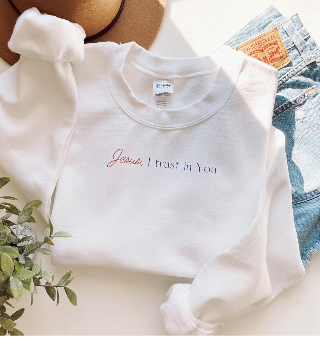 Divine Mercy Minimalist Catholic Crewneck Sweatshirt Jesus I Trust in ...