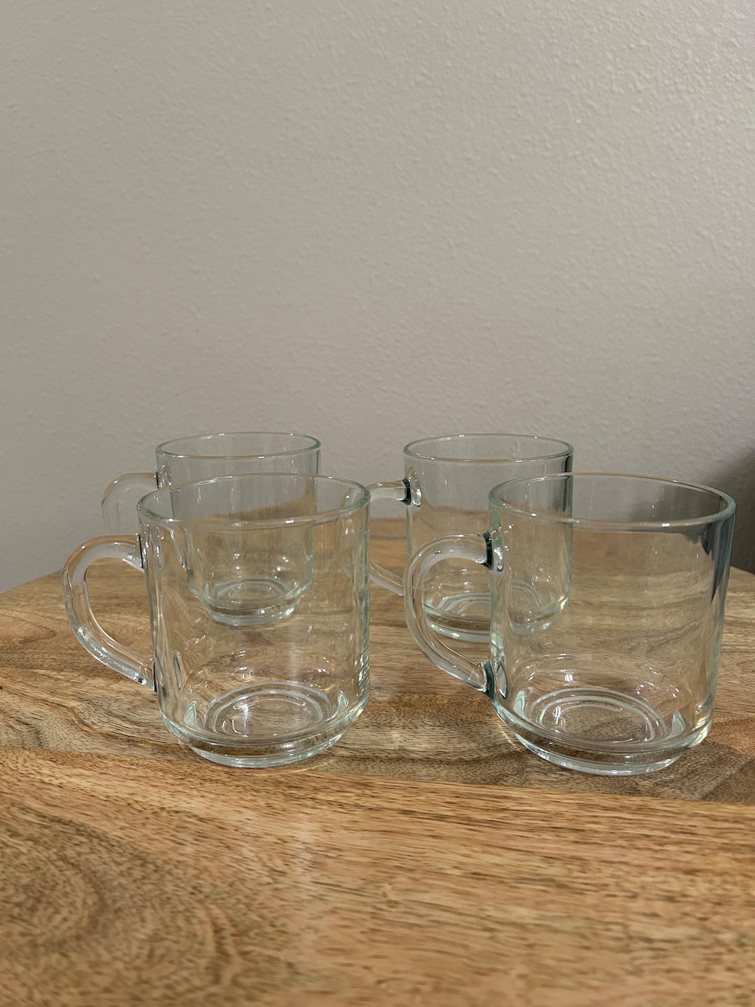 Vintage Arcoroc Clear Glass Coffee Mugs by Arcoroc Set of 4 Durable French Glassware - Etsy