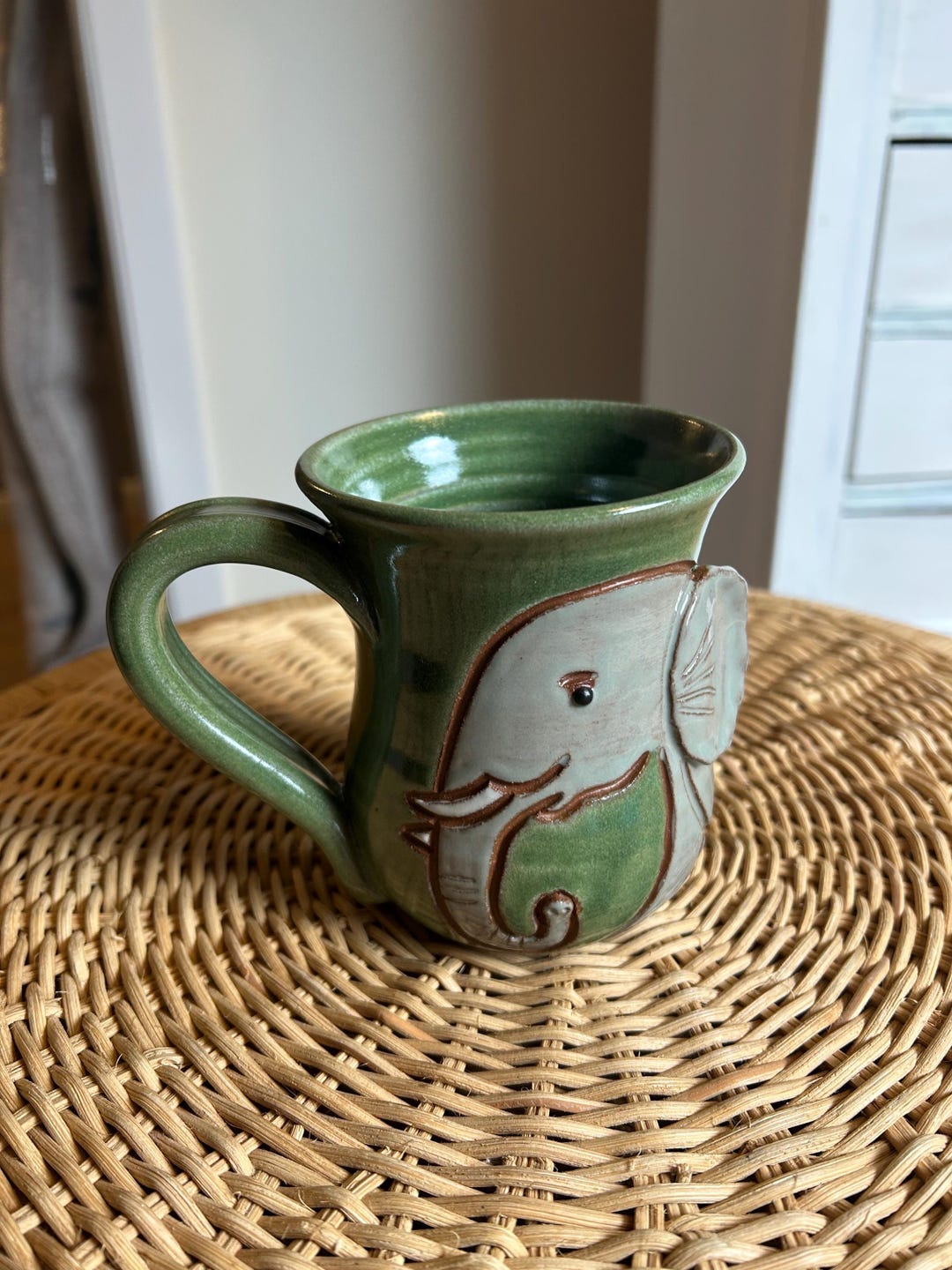 Mudworks USA Elephant 16 Oz Mug by Joann Stratakos, Green With Gray ...
