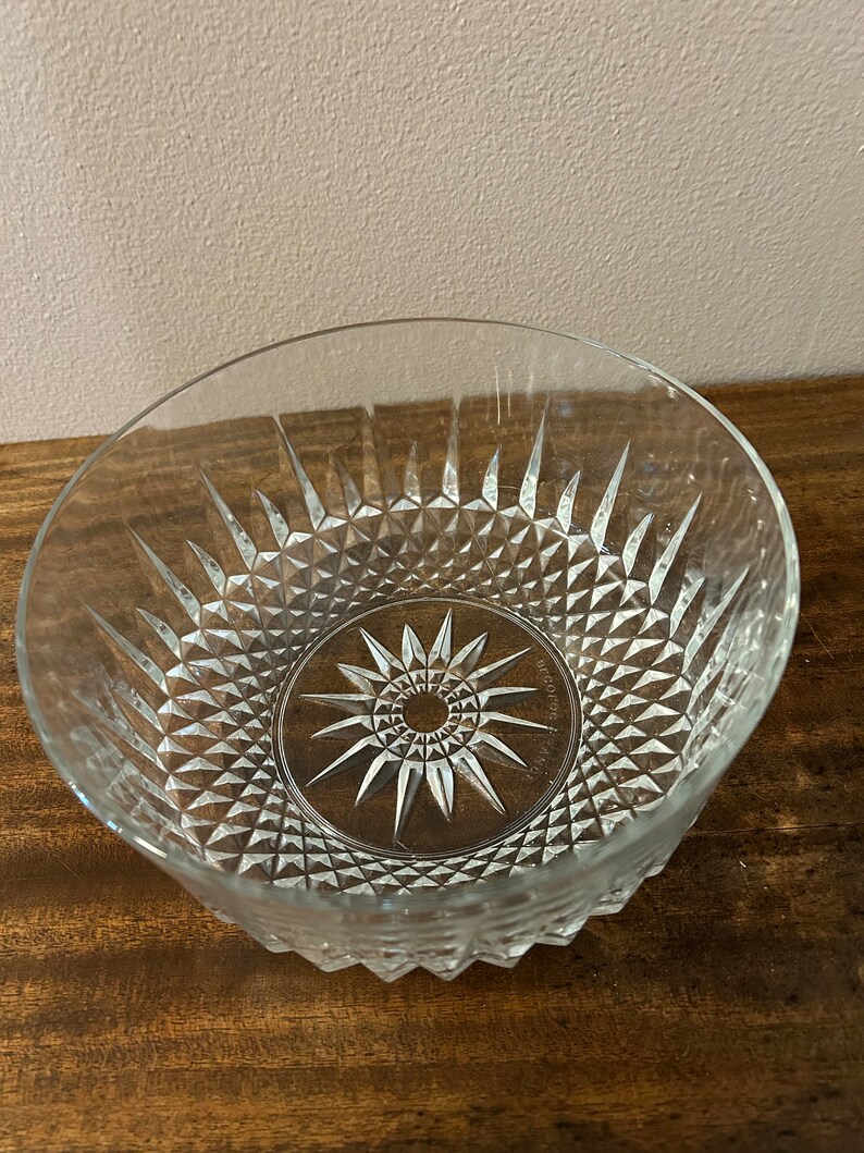 Vintage Arocroc France Clear Glass Diamant Sunburst Pattern Serving ...