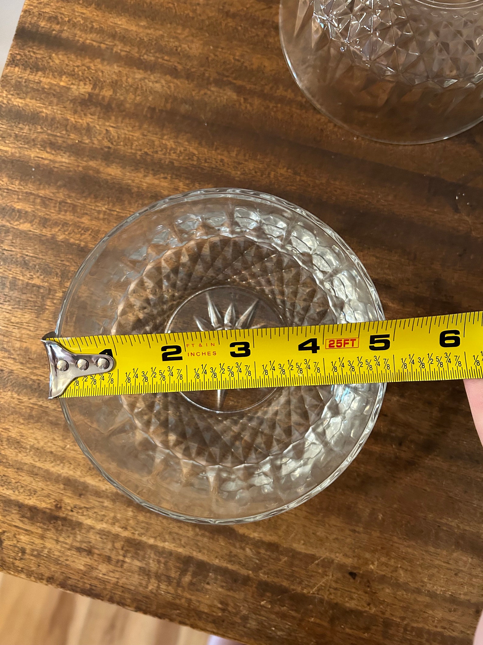 Vintage Arcoroc 5” Clear Glass Diamant Pattern Dinner Bowls Durable ...