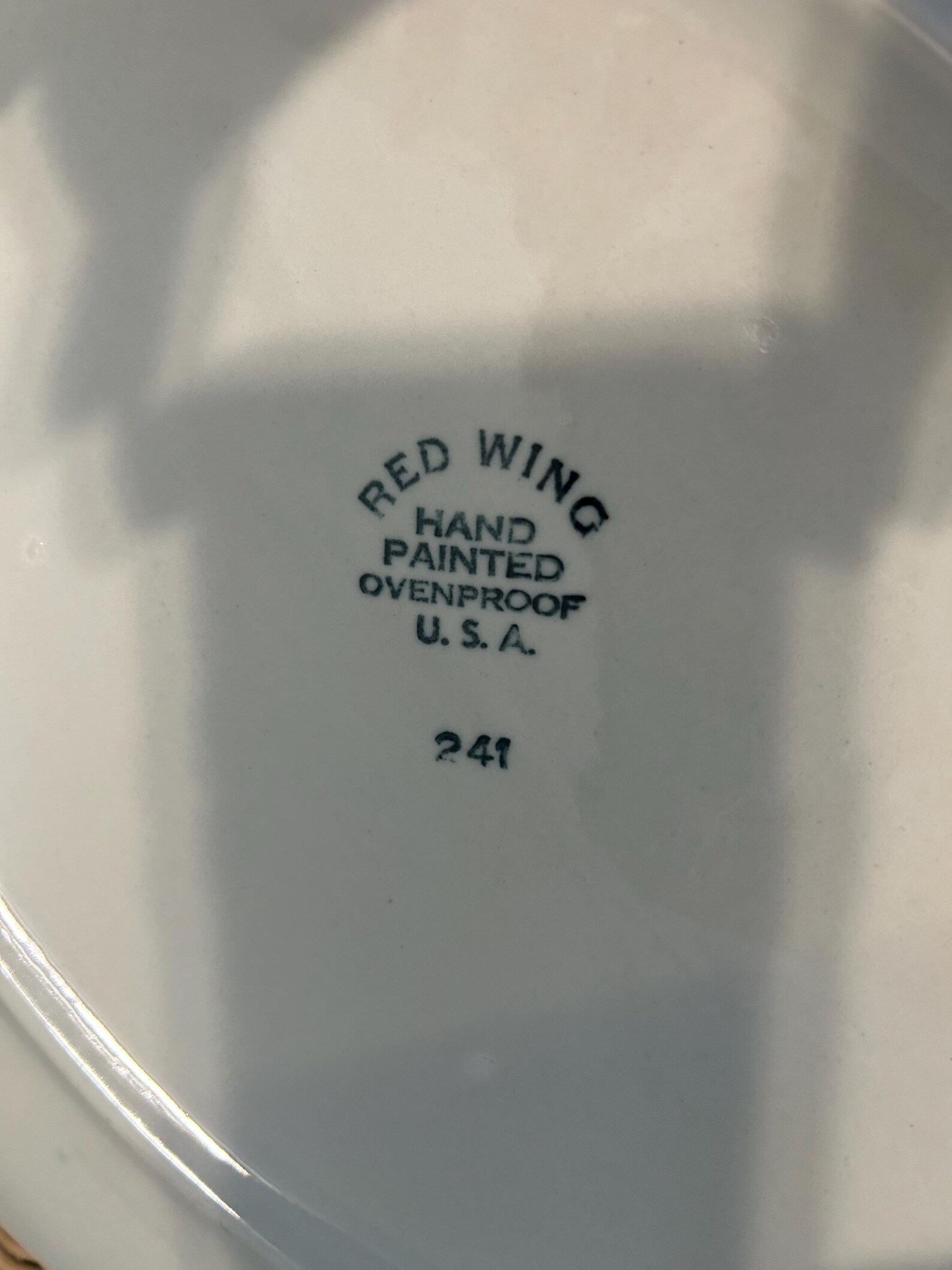 MCM Red Wing Pottery Platter: Hand-painted Driftwood Pattern, Blue ...