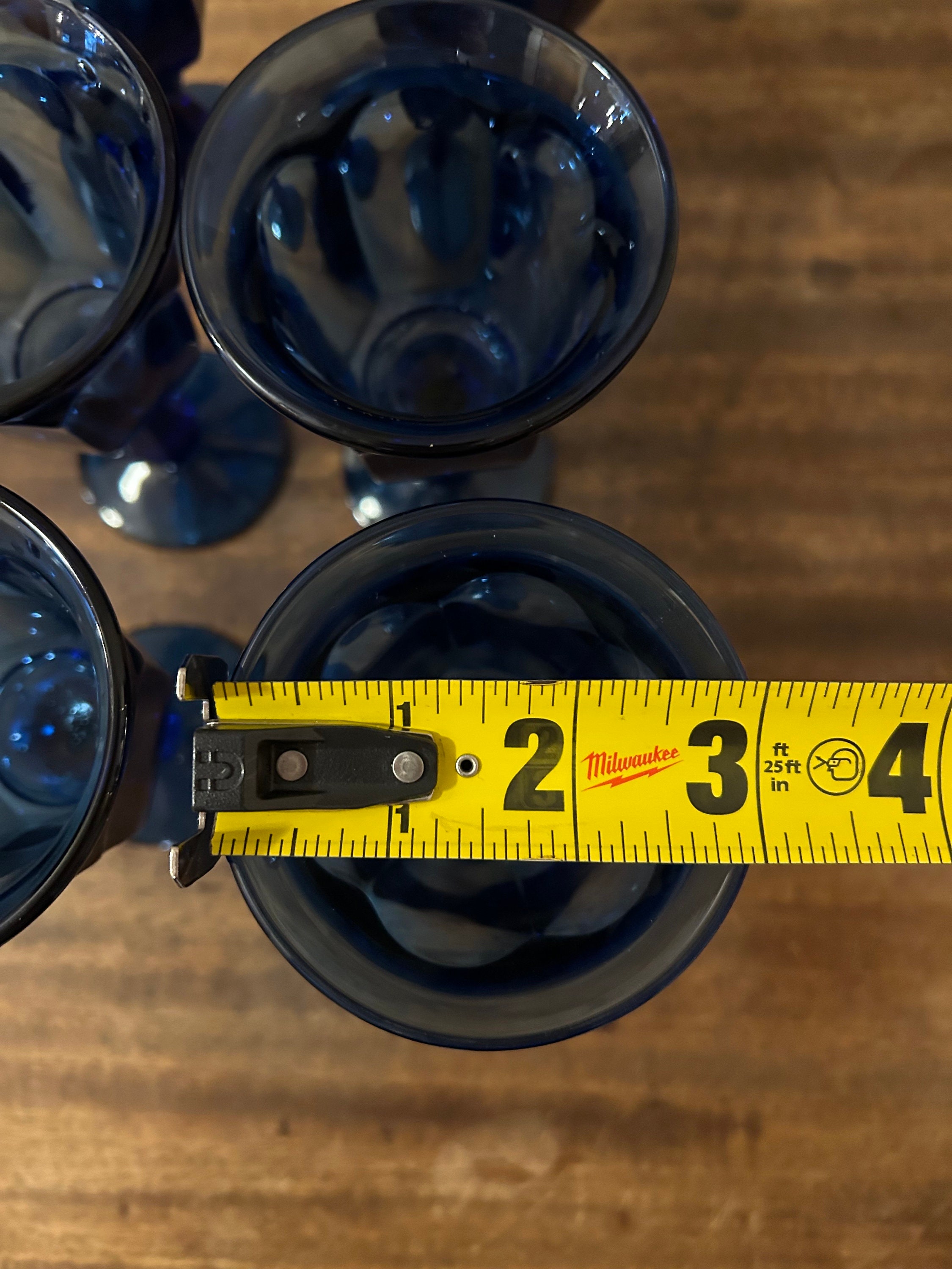 Vintage Imperial Glass Old Williamsburg Blue Drinking Glasses Royal ...