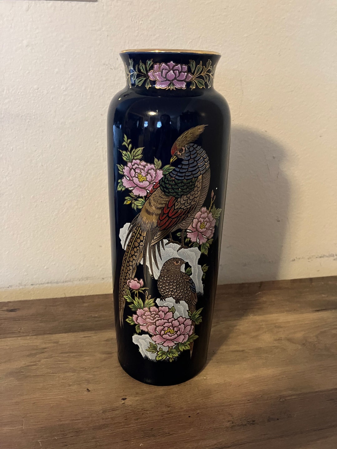 Vintage Kutani Vase From the Showa Period With Floral and Birds - Etsy