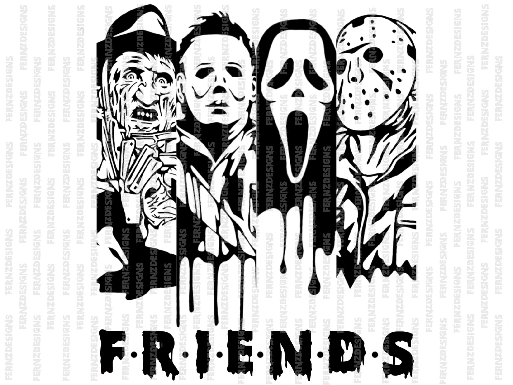 Halloween Horror Friends Svg - Etsy
