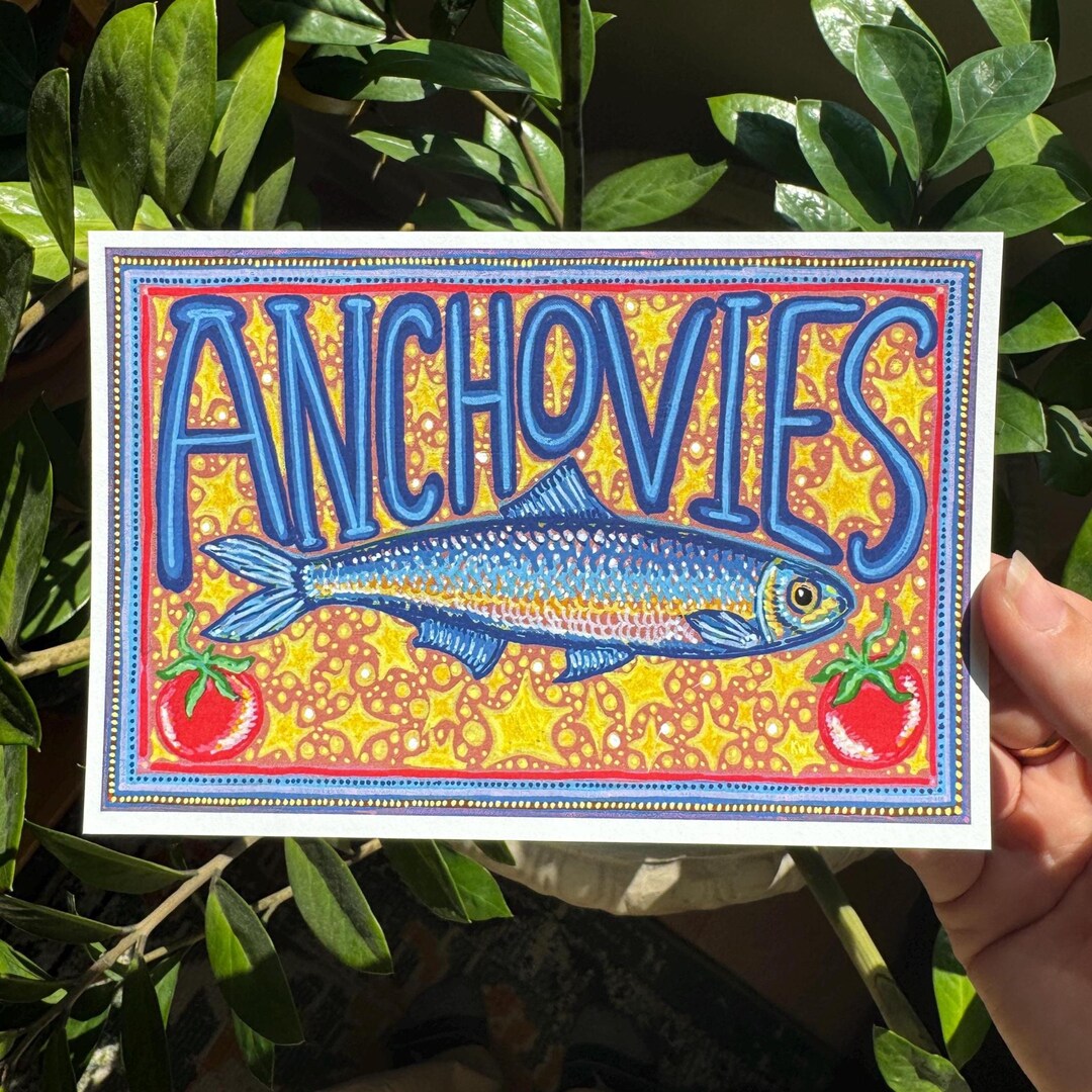 Anchovies Art Print - 4x6 Inch Home, Kitchen, and Wall Decor - Etsy