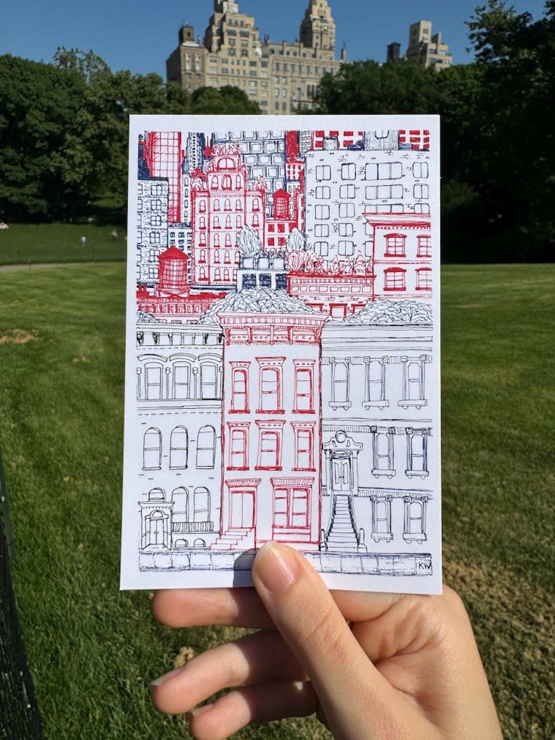 New York City Mini Art Print, 4x6 Artwork Home and Wall Decor ...