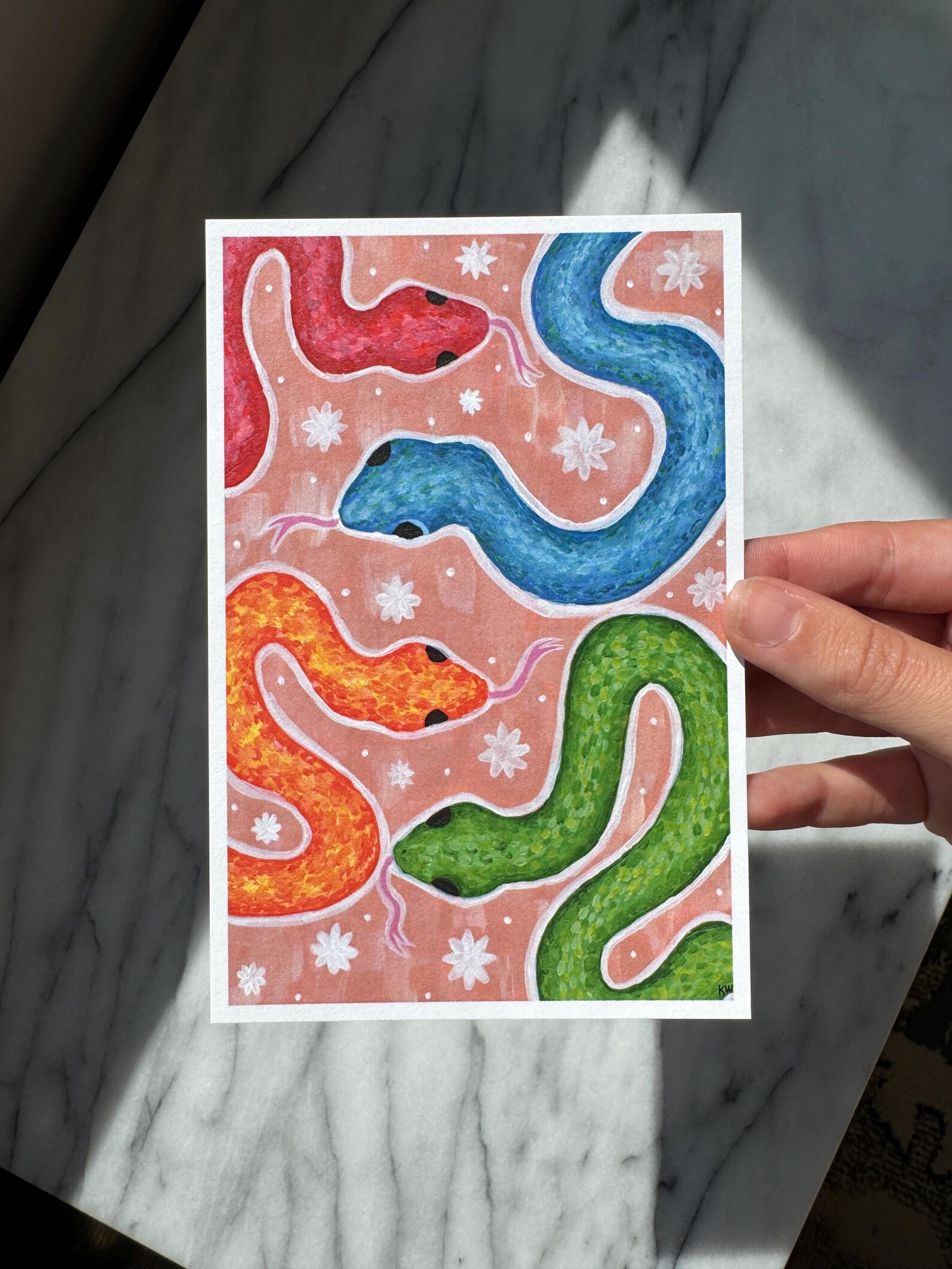 Slithering Snakes Art Print - 4x6 Inch Home and Wall Decor - Etsy
