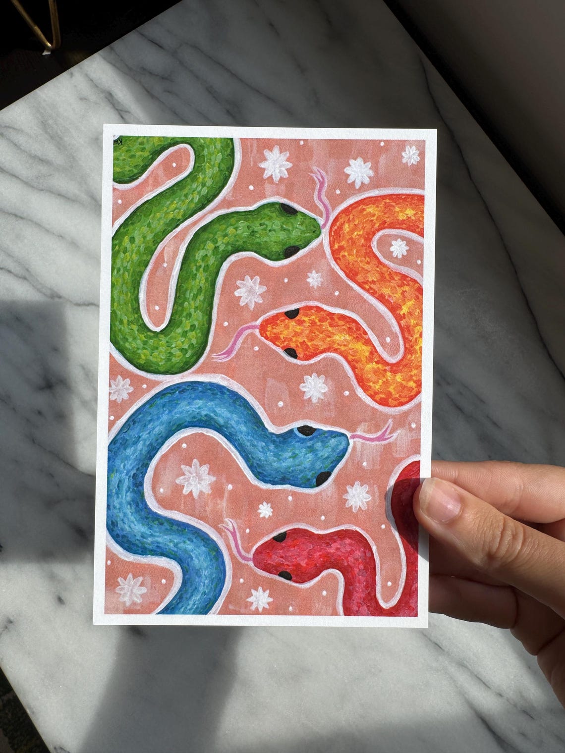 Slithering Snakes Art Print - 4x6 Inch Home and Wall Decor - Etsy