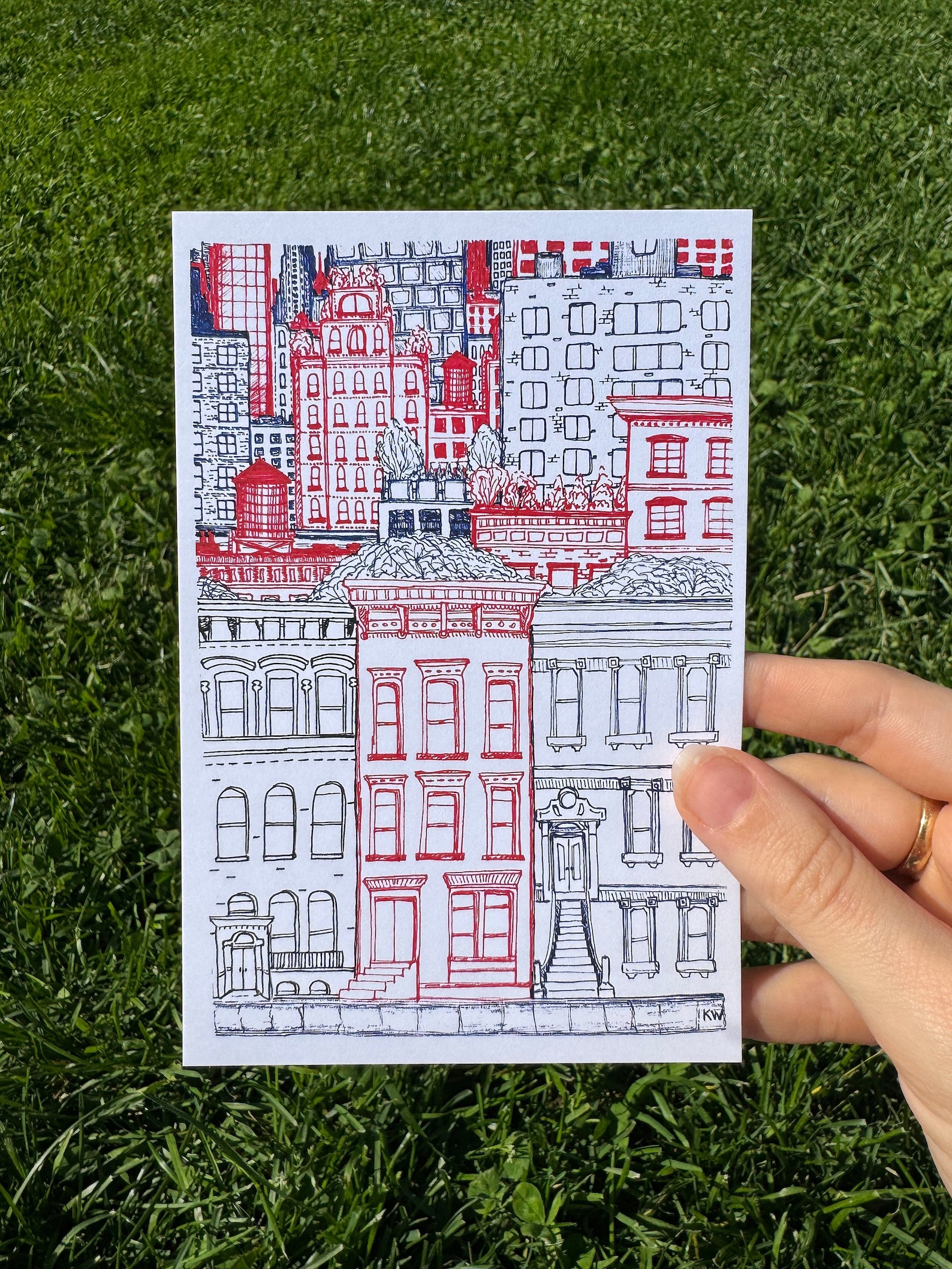 New York City Mini Art Print, 4x6 Artwork Home and Wall Decor ...