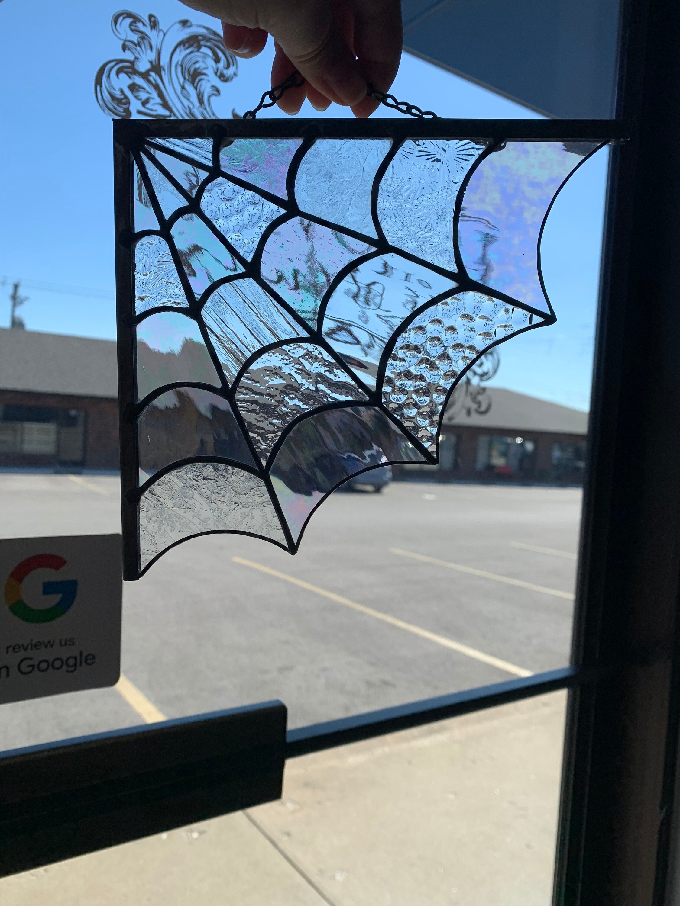 Stained Glass Corner Spider Web Etsy