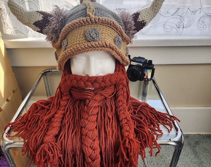 Viking Helmet With Removable Beard. - Etsy