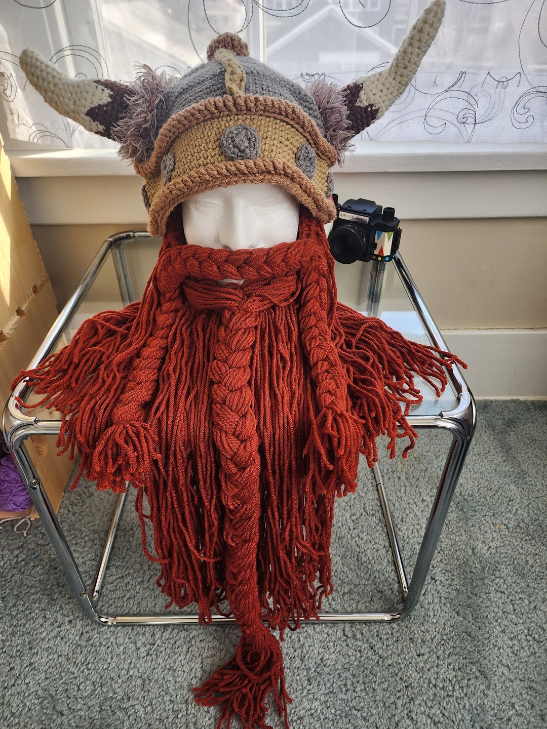 Viking Helmet With Removable Beard. - Etsy