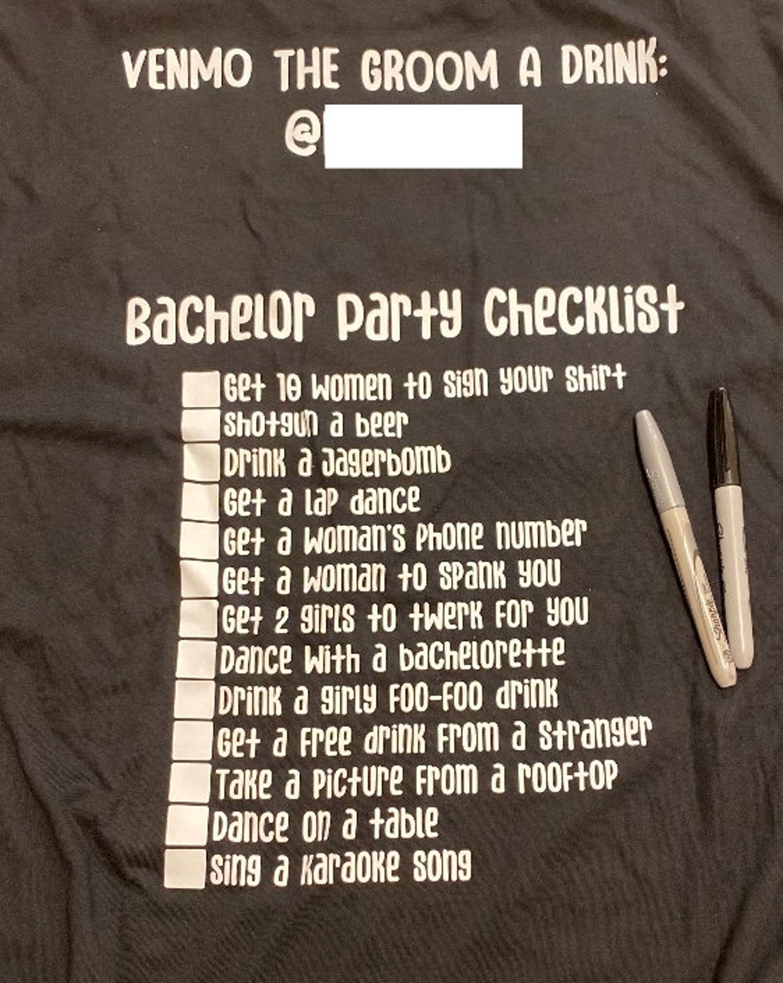 Groom's Bachelor Party Checklist Tee - Etsy
