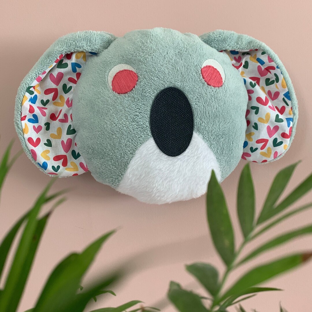 Celadon Blue Koala Head, Totem Animal, Wall Decoration Trophy, Animal ...