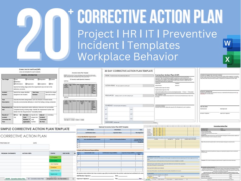20 Corrective Action Plan Templates: Project ǀ HR ǀ IT ǀ Preventive ǀ ...
