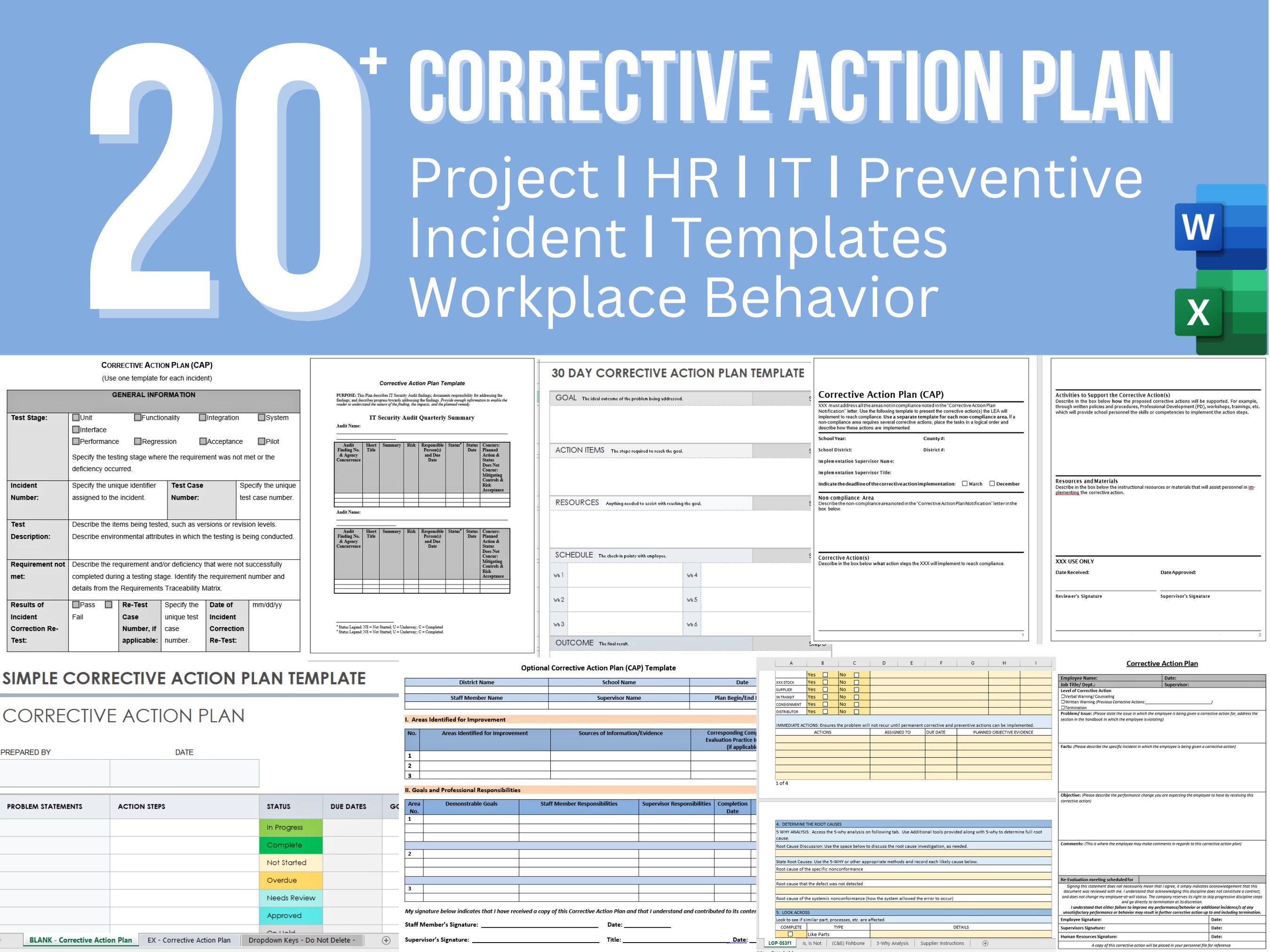 20 Corrective Action Plan Templates: Project ǀ HR ǀ IT ǀ Preventive ǀ ...