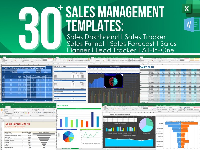 30 Sales Management Templates: Sales Dashboard ǀ Sales - Etsy