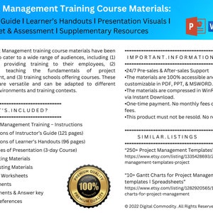Project Management Training Course Materials: Trainer’s Guide ǀ Learner’s Handouts ǀ ...