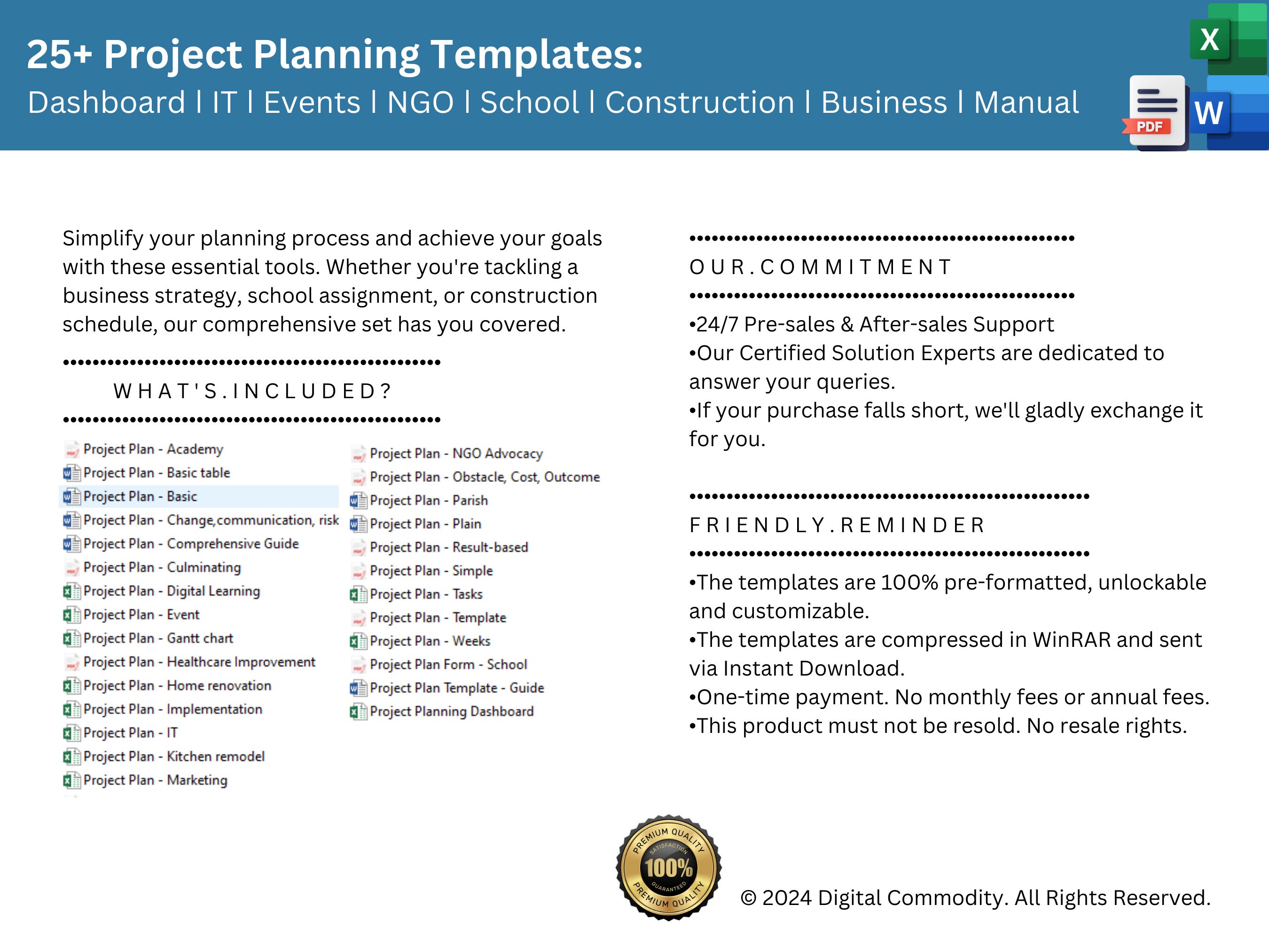 25 Project Planning Templates: Dashboard ǀ IT ǀ Events ǀ NGO ǀ School ǀ ...
