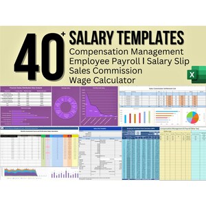 40 Salary Templates: Employee Payroll ǀ Wage Calculator ǀ Sales ...