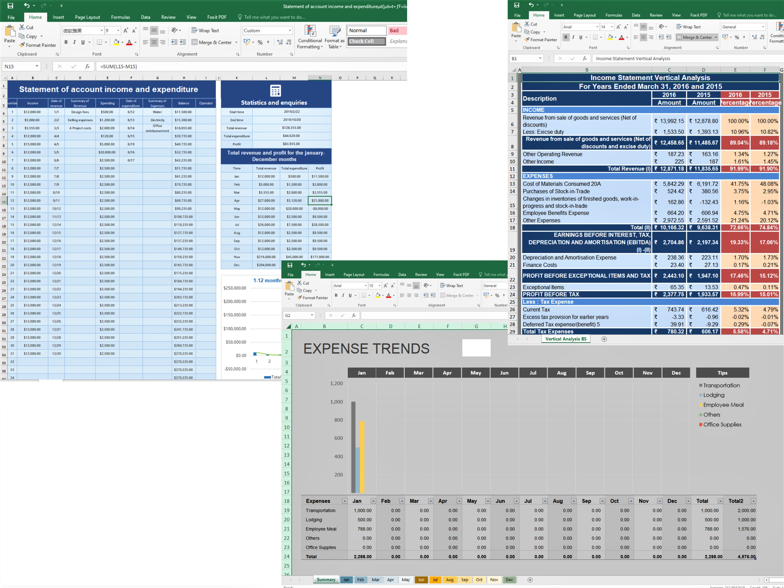 60+ Income & Expense Templates: Bookkeeping ǀ Finance ǀ Project ǀ ...
