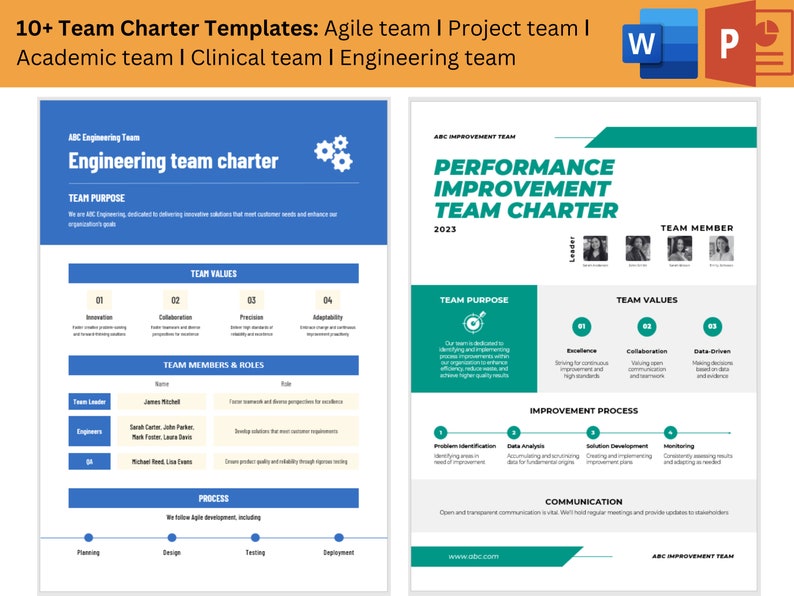 10+ Team Charter Templates: Agile Team ǀ Project Team ǀ Academic Team ǀ ...