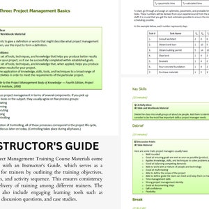 Project Management Training Course Materials: Trainer’s Guide ǀ Learner ...