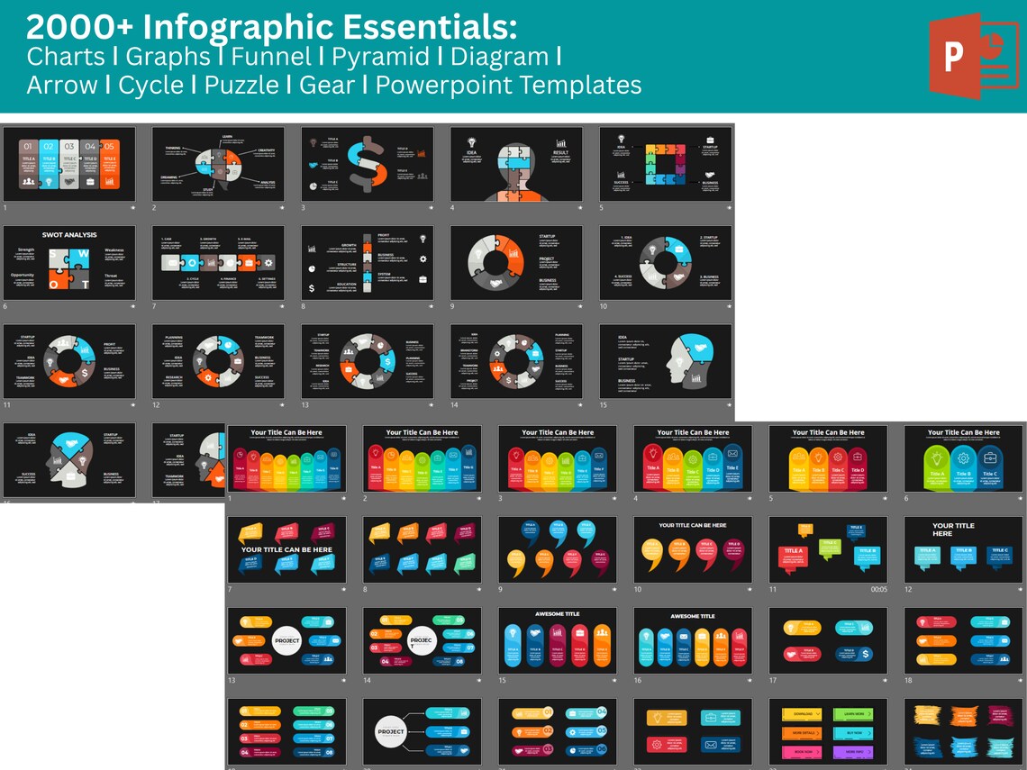 2000+ Infographic Essentials: Charts ǀ Graphs ǀ Funnel ǀ Pyramid ǀ ...