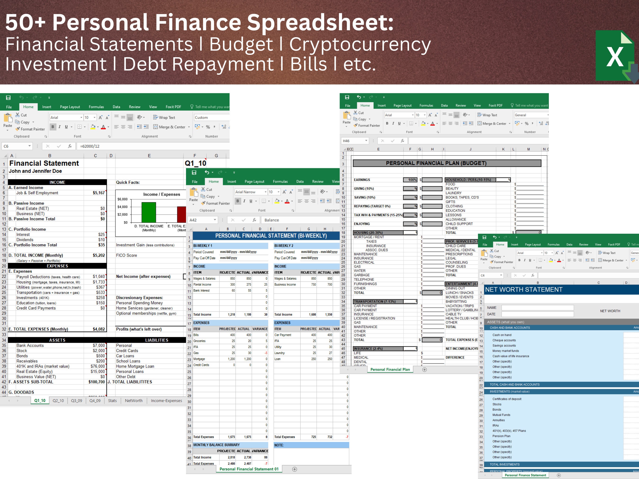 50+ Personal Finance Spreadsheet: Financial Statements ǀ Budget ǀ ...