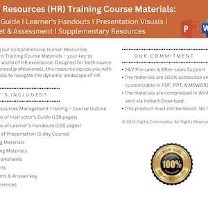 Human Resources (HR) Training Course Materials: Trainer’s Guide ǀ ...