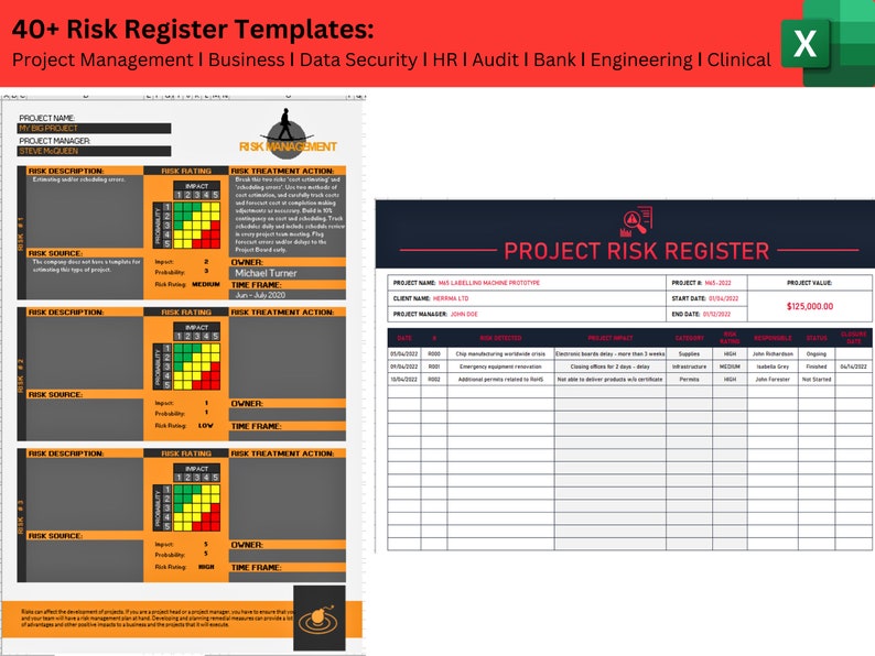 40+ Risk Register Templates: Project Management ǀ Business ǀ Data ...