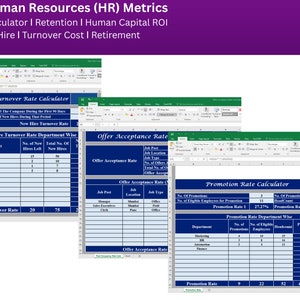30+ Human Resources (HR) Metrics ǀ Excel Calculator ǀ Human Capital ROI ...
