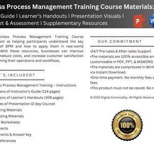 Business Process Management Training Course Materials: Trainer’s Guide ...
