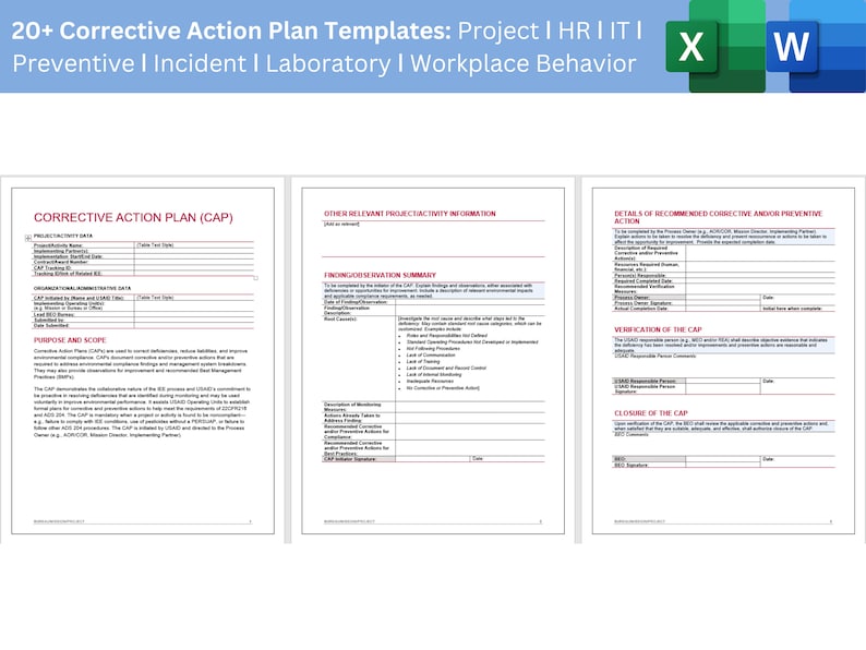 20+ Corrective Action Plan Templates: Project ǀ HR ǀ IT ǀ Preventive ǀ ...